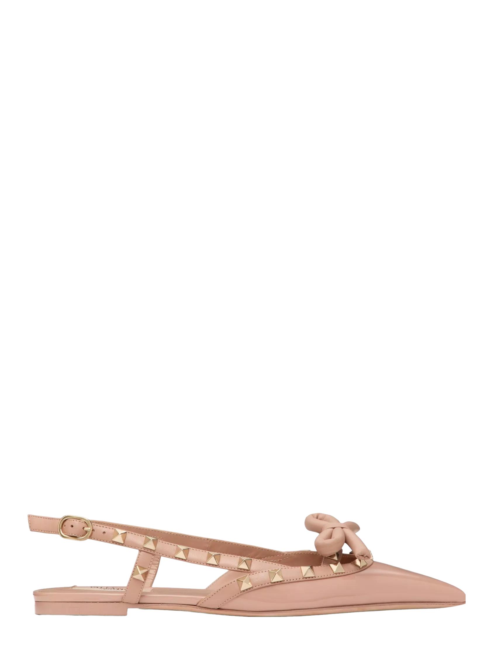 VALENTINO Valentino Garavani Rockstud Pointed Toe Slingback Ballerina Flats